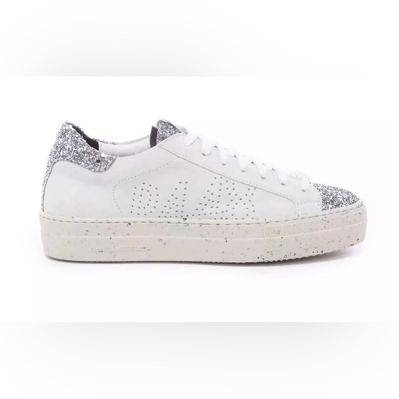 P448 | Shoes | Nwt P448 White And Silver Thea Sneakers Size 4 | Poshmark